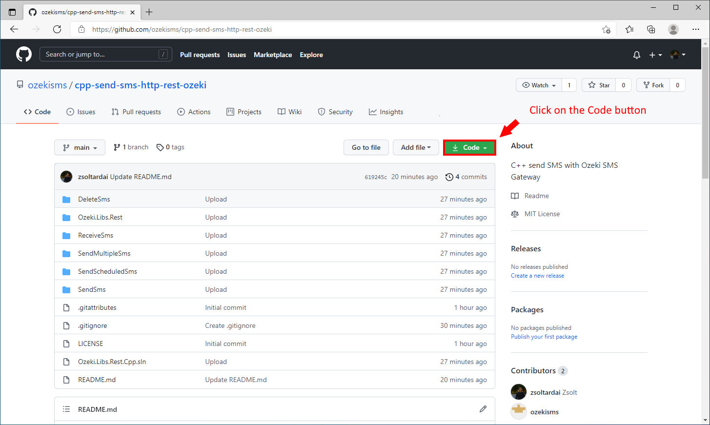 How to download the latest C/Cpp SMS api library from Github